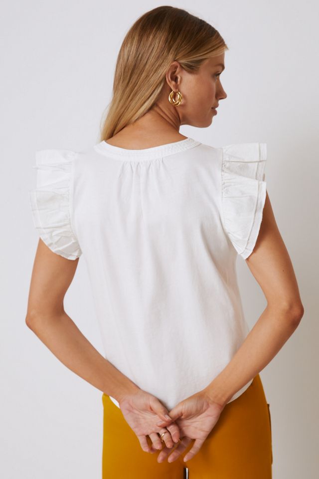 Maeve x Cecilia Pettersson Ruffle-Sleeve Tee | Anthropologie