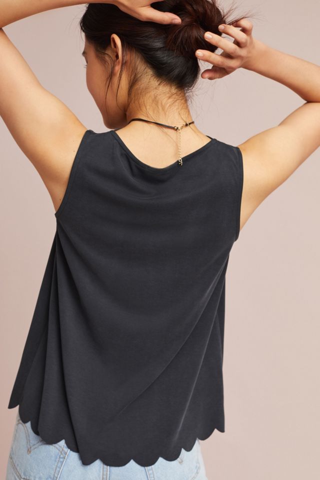 Scalloped V-Neck Tank | Anthropologie