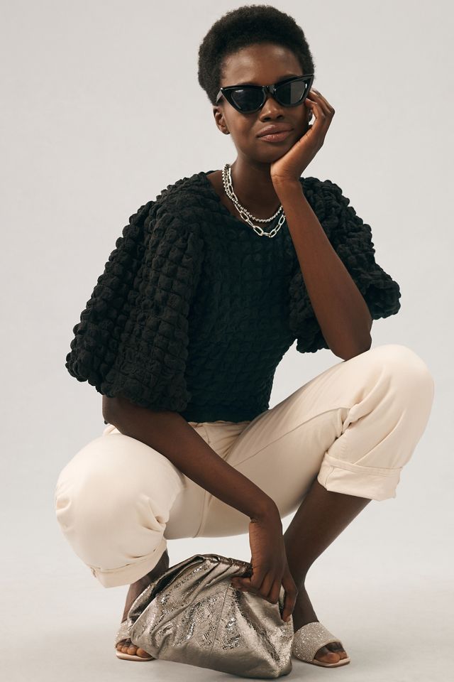 Eri + Ali Puff Sleeve Pucker Top | Anthropologie UK