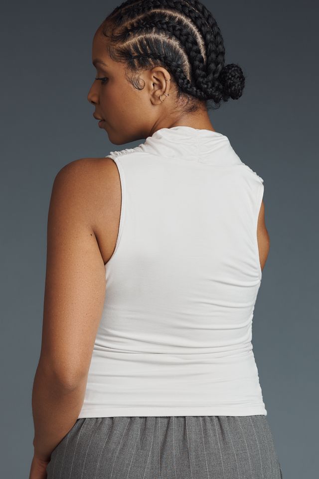 Maeve Ruched V-Neck Sleeveless Tank Top | Anthropologie