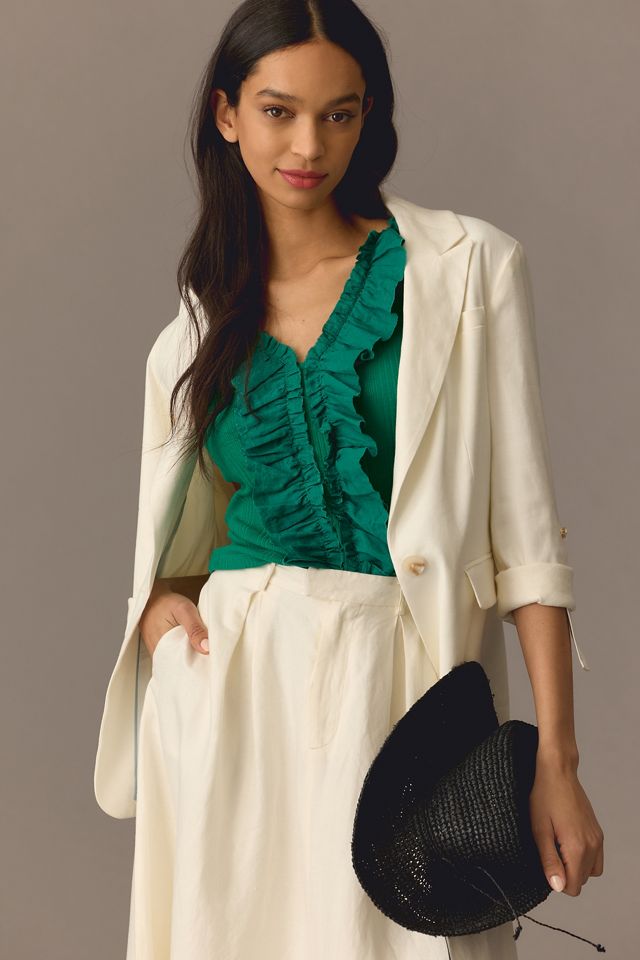 Pilcro Ruffled Sleeveless Top | Anthropologie