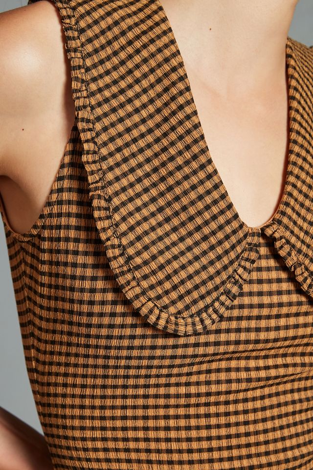 Maeve Ruffled Round-Collar Gingham Tank | Anthropologie