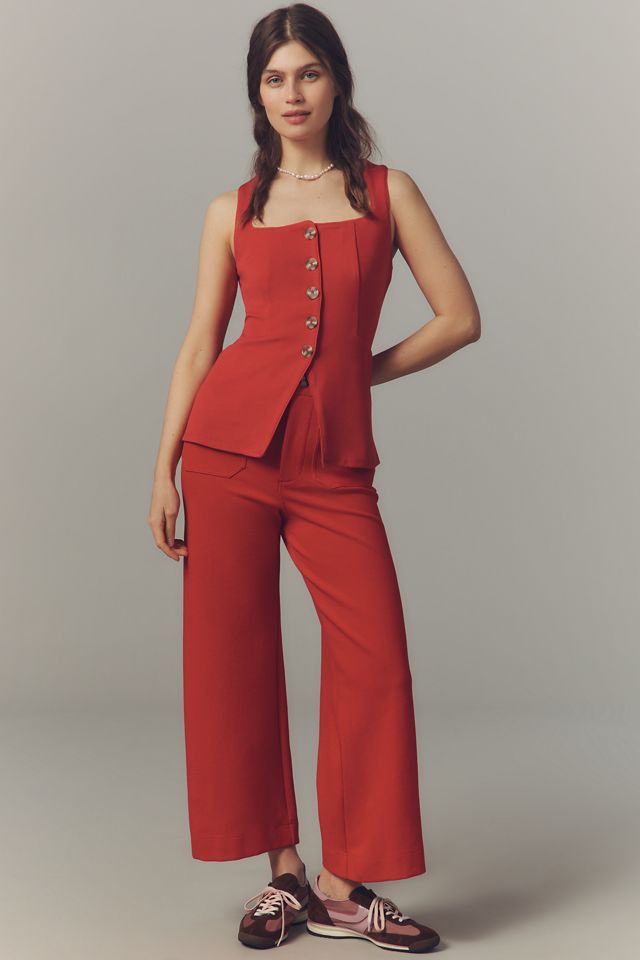 Maeve Structured Longline Vest | Anthropologie