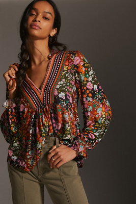 Bl-nk Stephanie V-Neck Top | Anthropologie