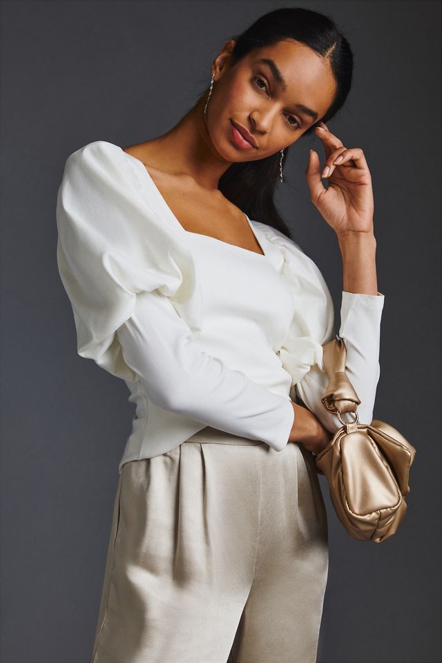 English Factory Mutton-Sleeve Top | Anthropologie