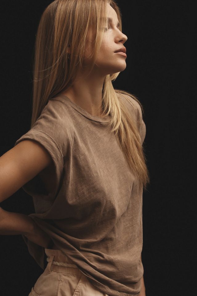 Self Contrast Victoria Cuffed Tee | Anthropologie