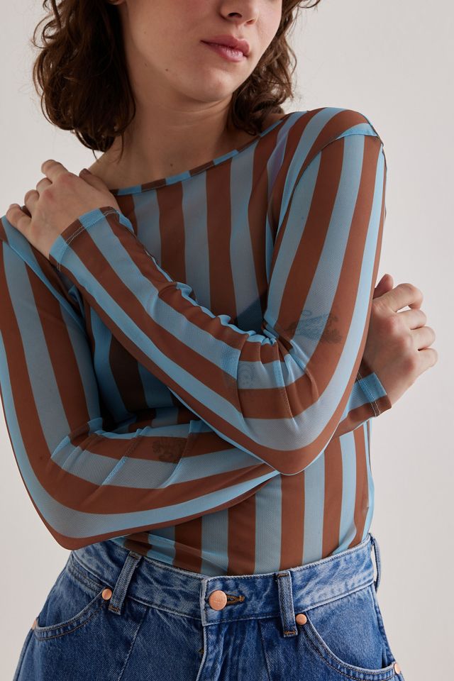 Stripe Mesh Top | Anthropologie UK