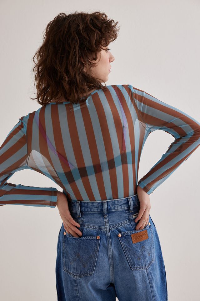 Stripe Mesh Top | Anthropologie UK