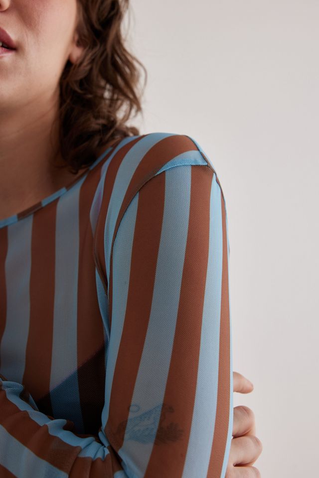 Stripe Mesh Top | Anthropologie UK