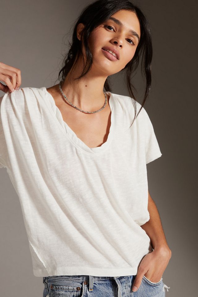 Pilcro Flutter-Sleeved Tee | Anthropologie