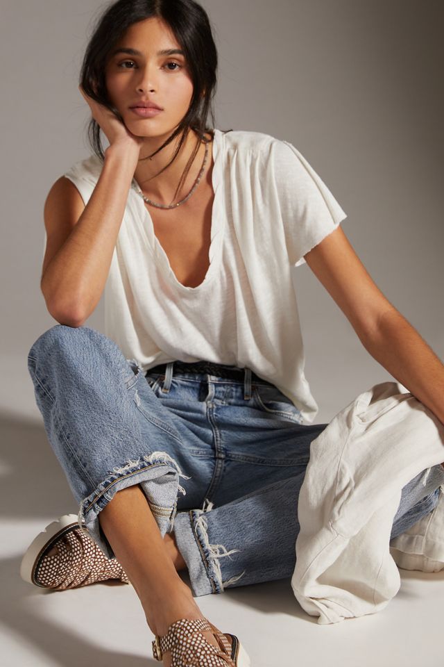 Pilcro Flutter-Sleeved Tee | Anthropologie