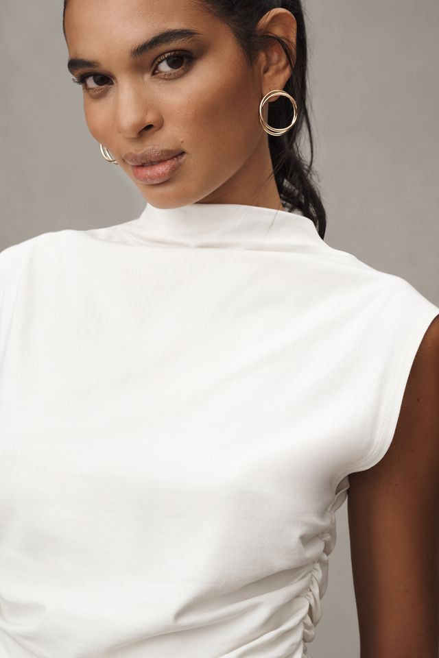 Maeve Mock-Neck Shell Top | Anthropologie