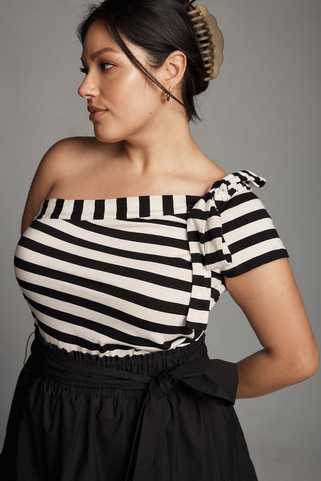 Maeve One-Shoulder Bow Top | Anthropologie