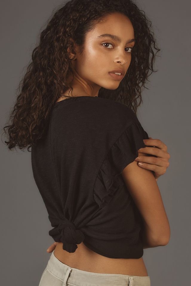 Pilcro Heritage Ruffle Tee | Anthropologie