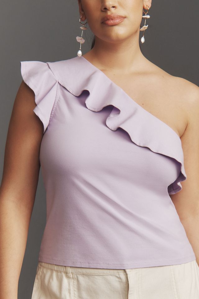 Maeve One-Shoulder Ruffled Top | Anthropologie