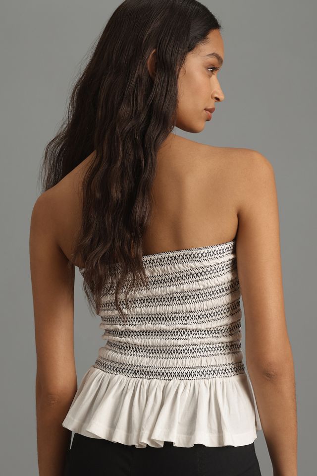 Maeve Smocked Split Tube Top | Anthropologie