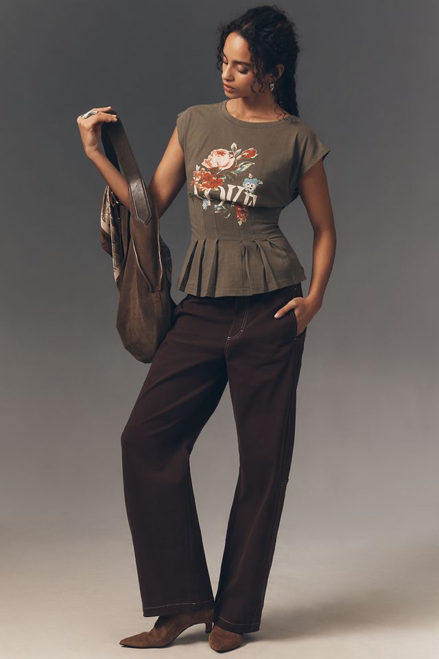 By Anthropologie Camiseta Peplum Entallada Gráfica | Anthropologie ES