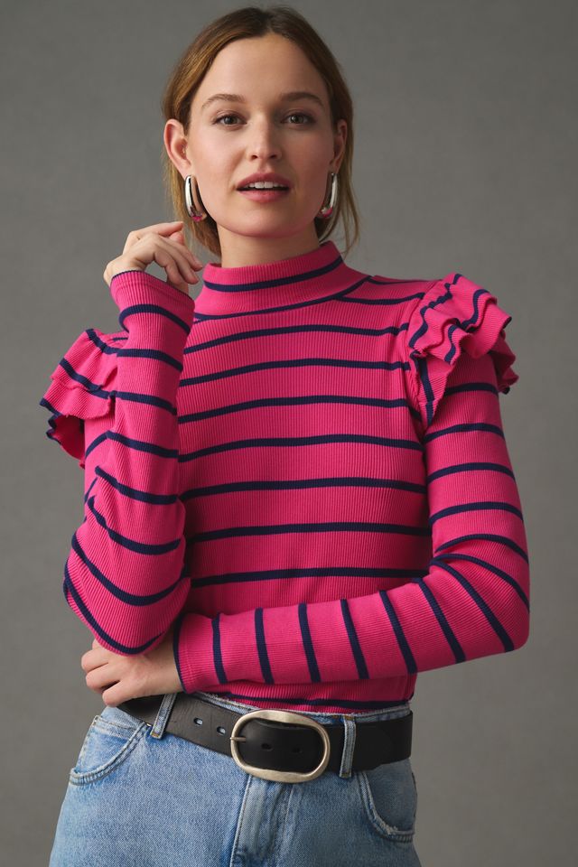 T.La Ruffled Turtleneck Top | Anthropologie