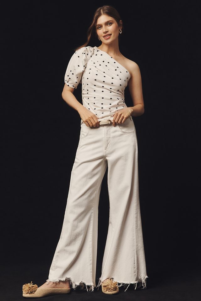 Maeve Bernadette Asymmetrisches Schulterfrei Top | Anthropologie DE