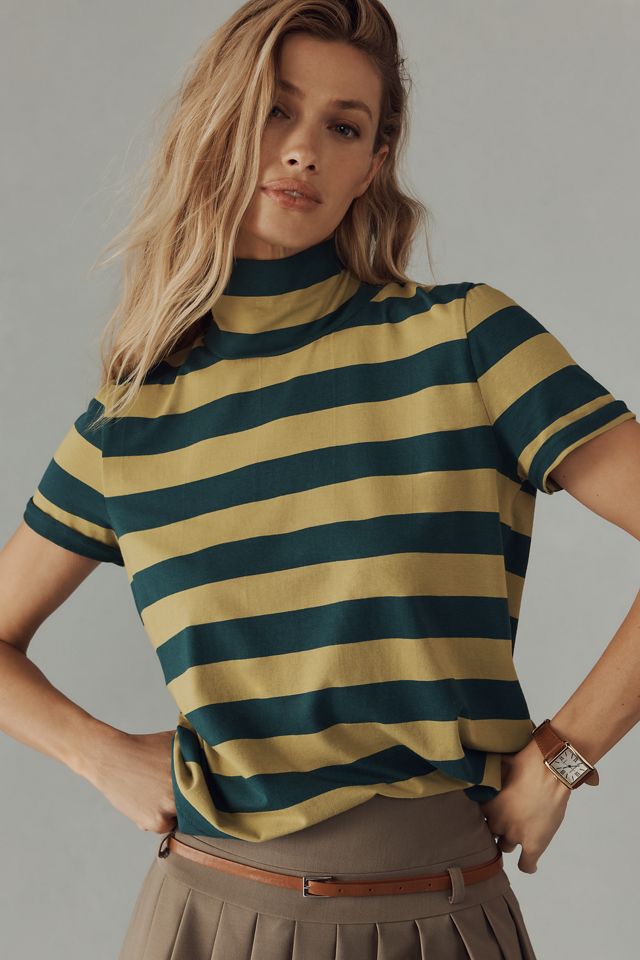 Maeve Turtleneck Sequin Baby Tee | Anthropologie