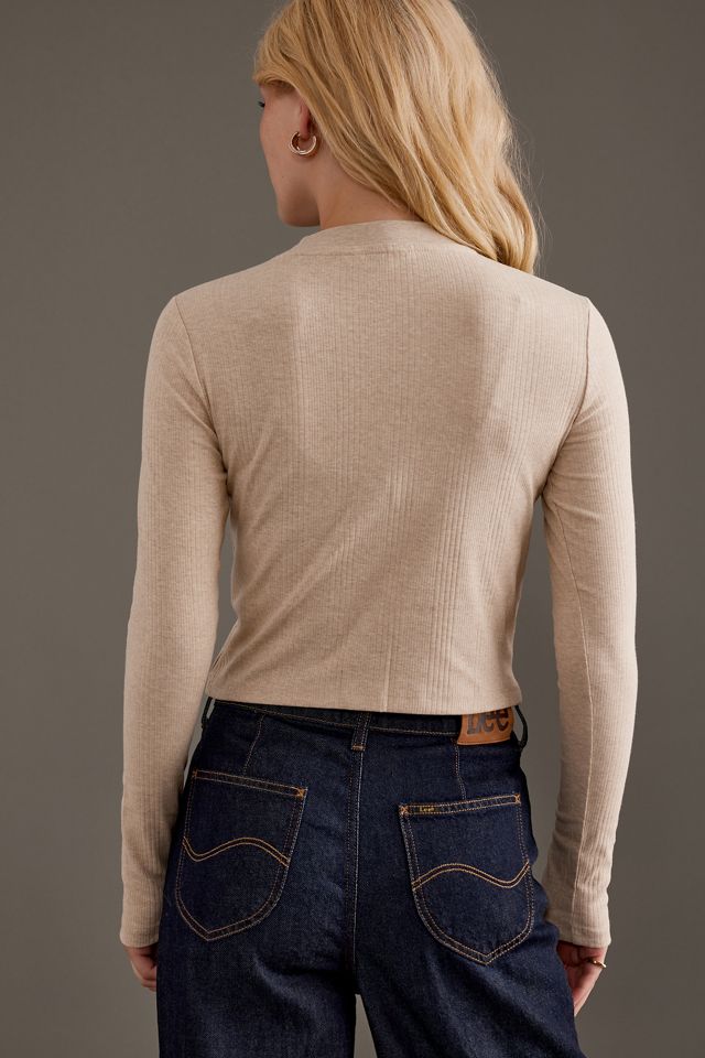 Lee Long-Sleeve Cropped Ribbed T-Shirt | Anthropologie UK