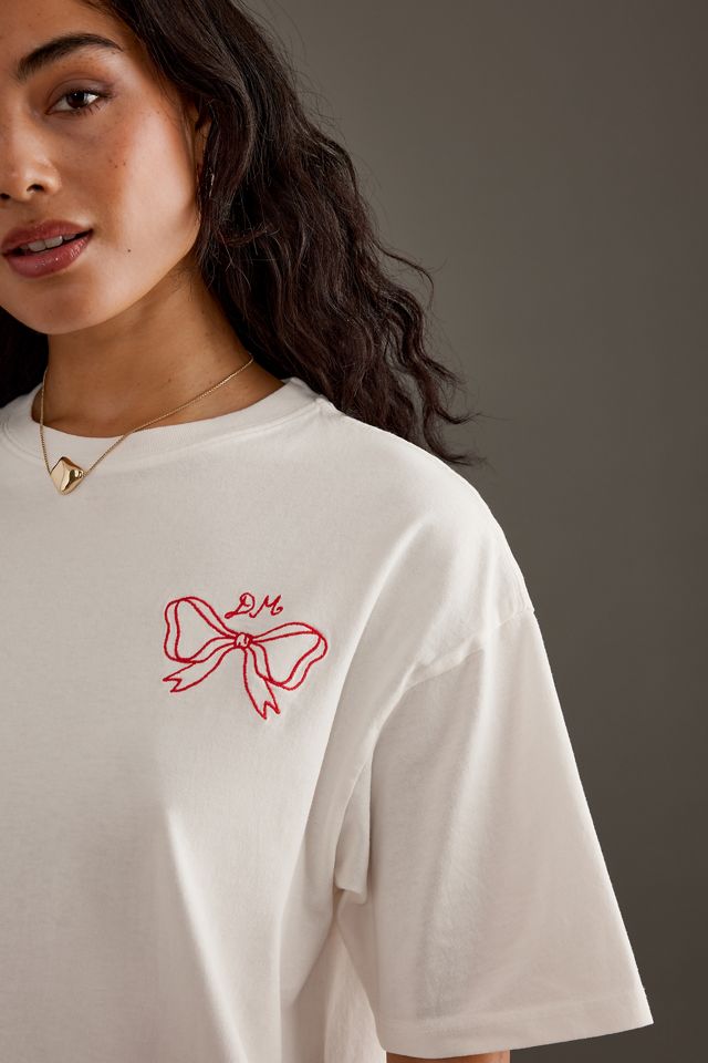 Damson Madder Bow Logo Oversized T-Shirt | Anthropologie UK