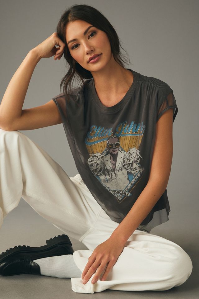 Pilcro Graphic Band Tulle Tee | Anthropologie
