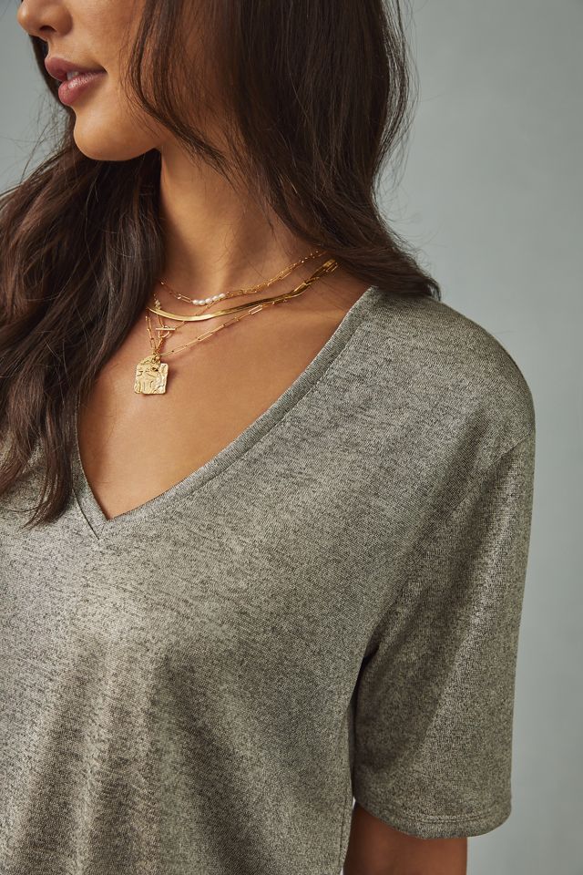 Pilcro Deep V-Neck Tee | Anthropologie