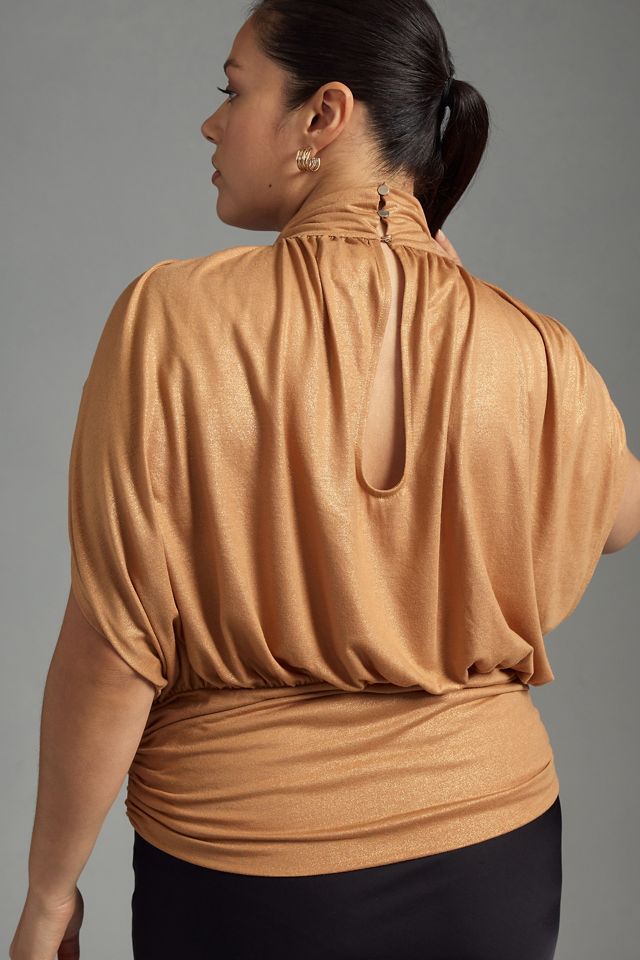 Maeve Ruched Mock-Neck Muscle Tee | Anthropologie