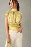 Maeve Ruched Mock-Neck Muscle Tee | Anthropologie