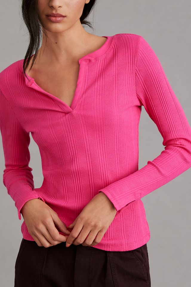 Maeve Split-Neck Top | Anthropologie