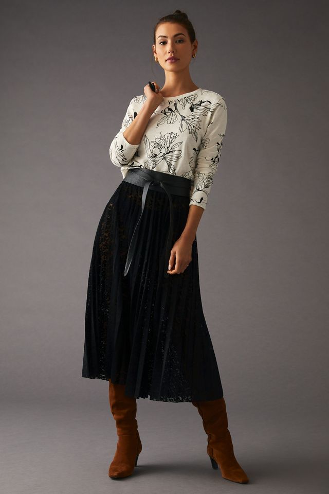 Maeve Long-Sleeve Printed Tee | Anthropologie