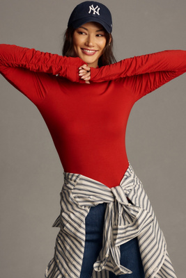 Walter Baker Chaya Long-Sleeve Ruched Top | Anthropologie