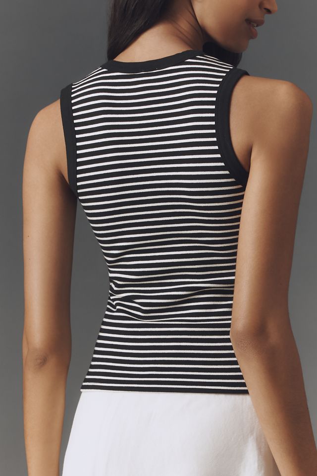 Maeve Striped V-Neck Tank Top | Anthropologie