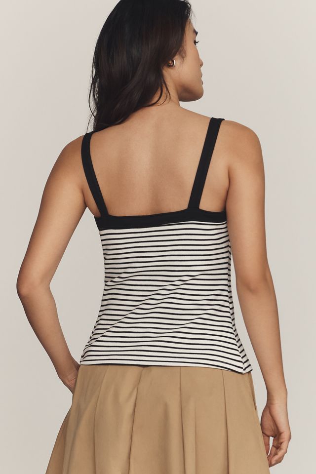 Maeve Square-Neck Button-Front Tank Top | Anthropologie