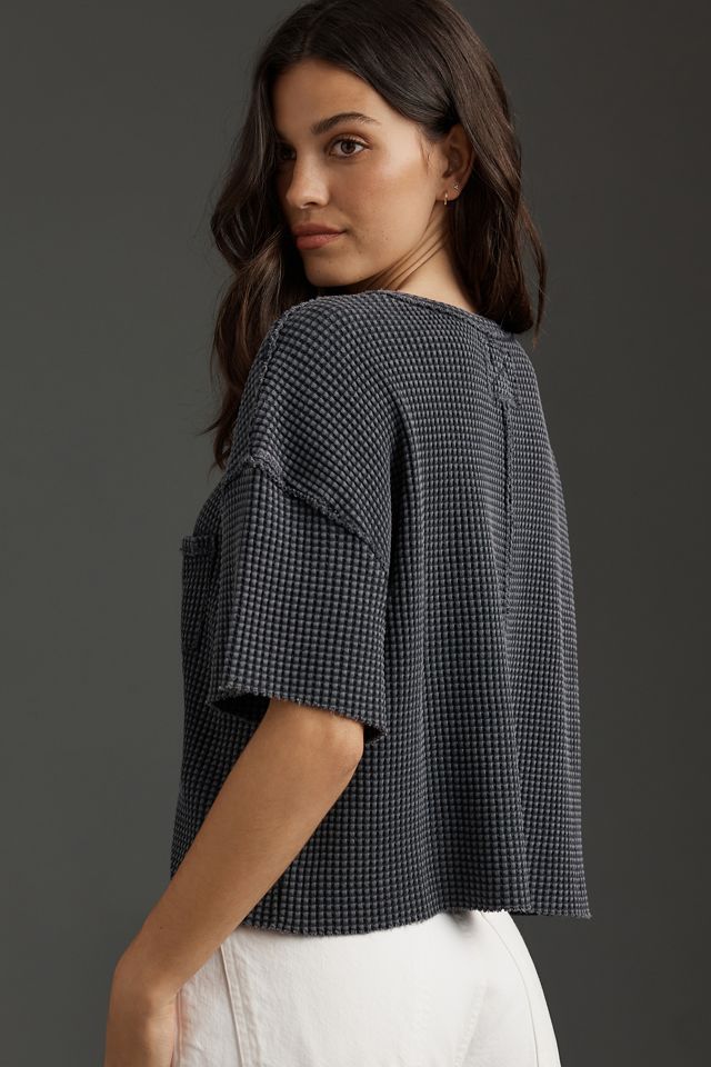 Pilcro Short-Sleeve Waffle Tee | Anthropologie