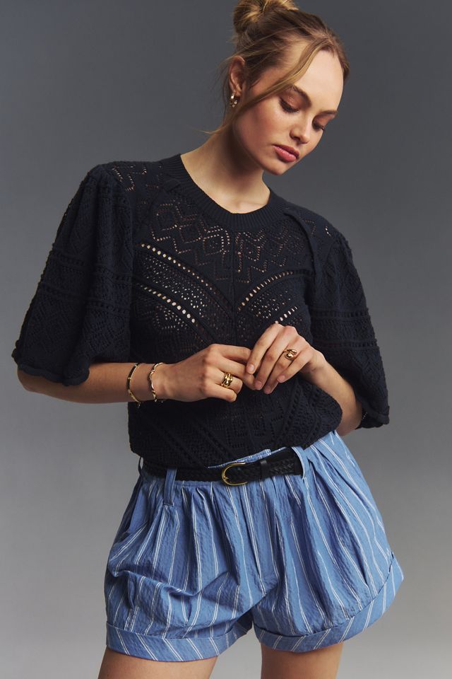 Bishop + Young Eva Pointelle Sweater | Anthropologie