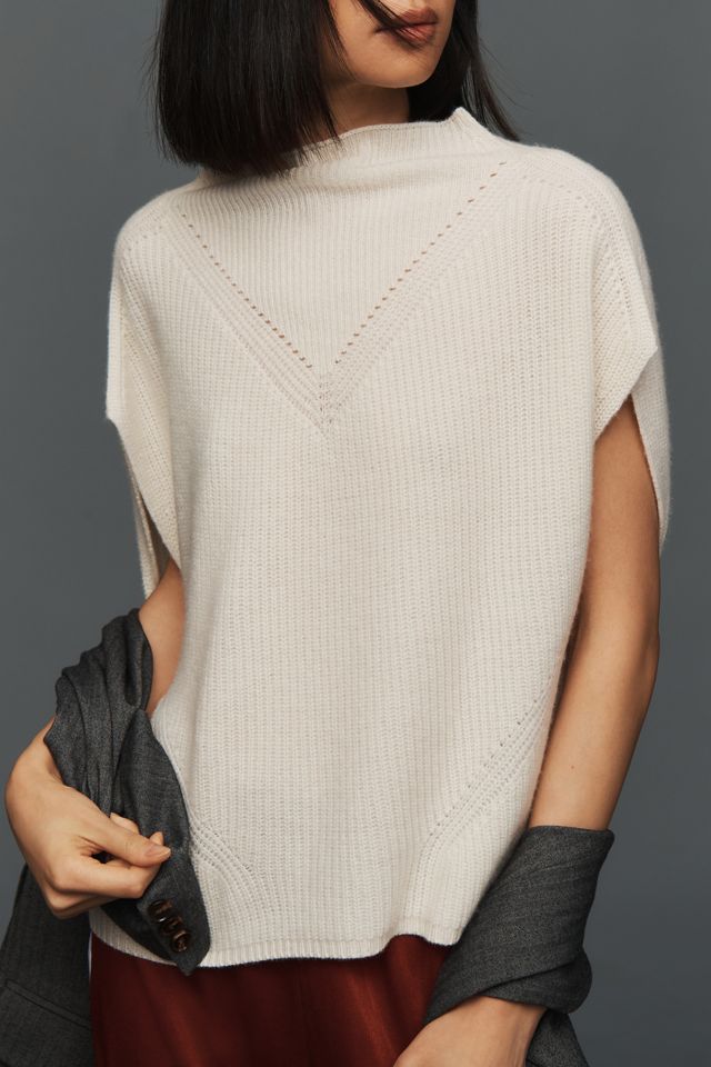 The Enza Oversized Ribbed Cashmere Sweater Vest | Anthropologie