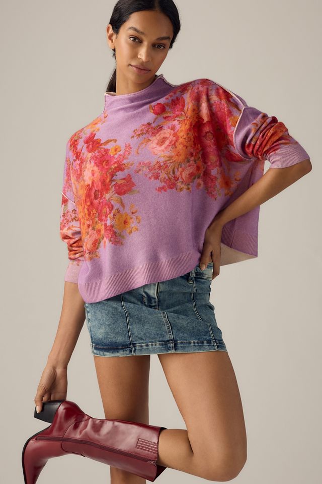 The Alani Cashmere Mock-Neck Sweater by Pilcro | Anthropologie