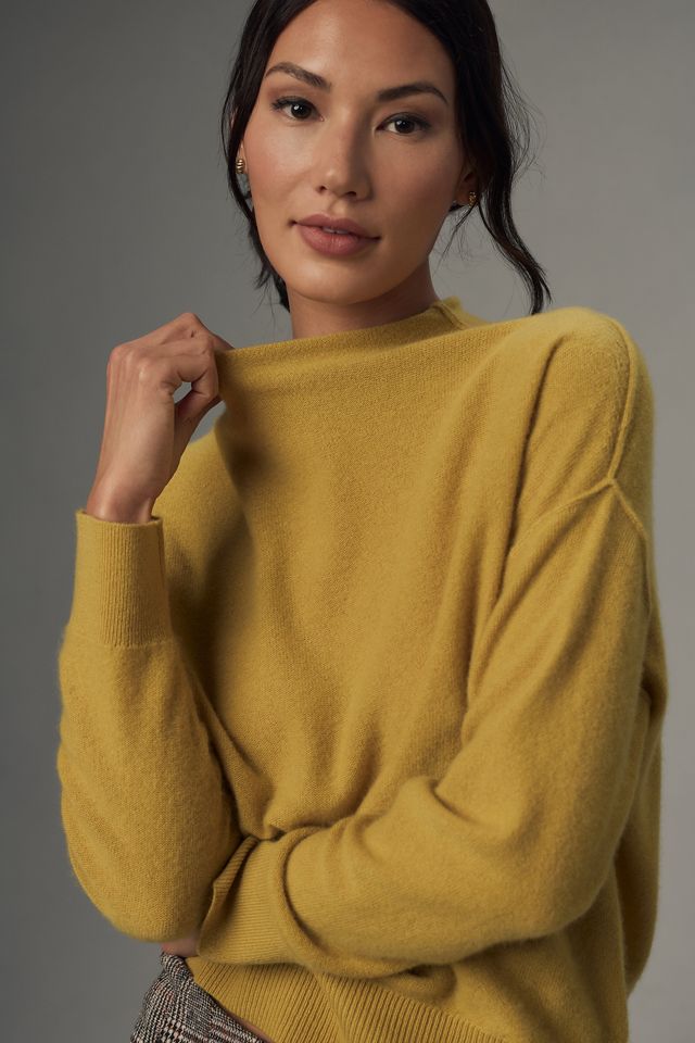 The Alani Cashmere Mock-Neck Wedge Sweater by Pilcro | Anthropologie