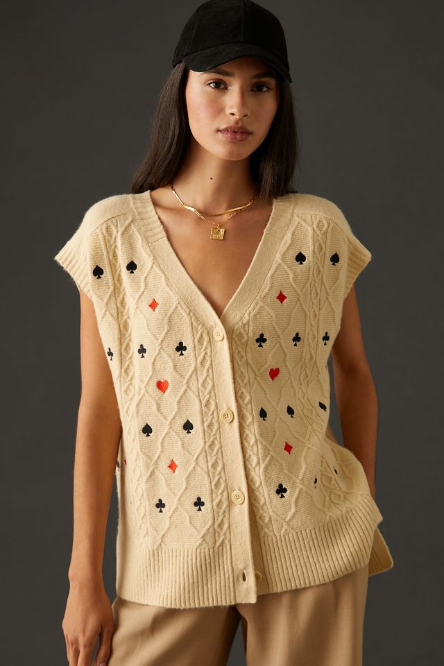 Maeve Ace of Spades Sweater Vest | Anthropologie