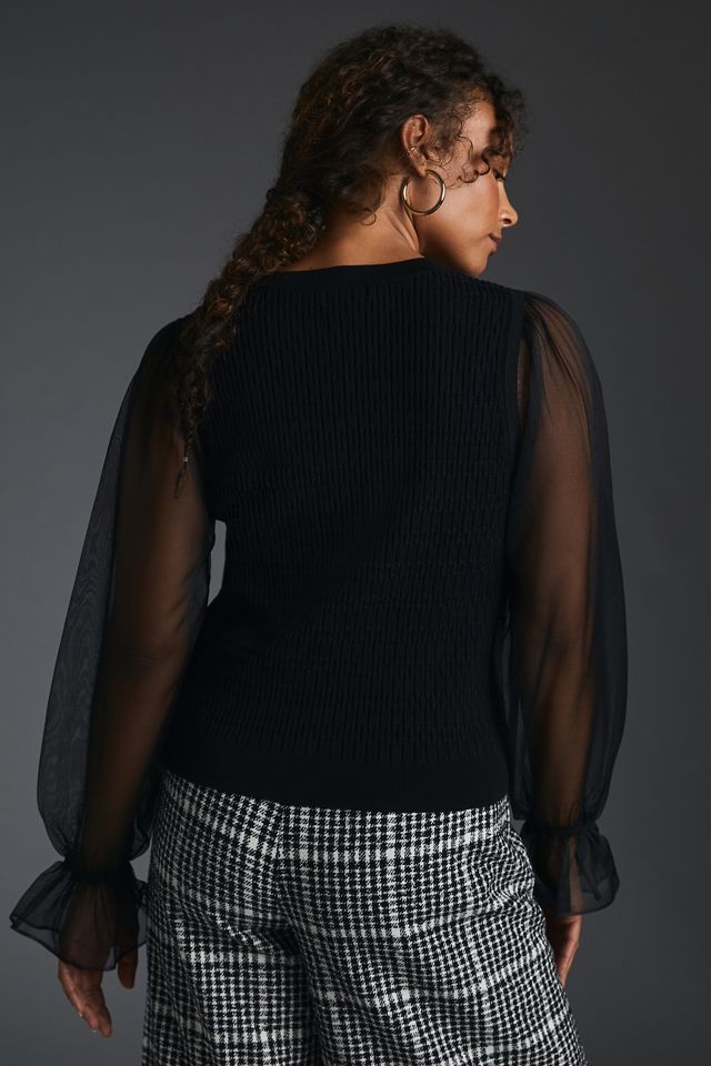 Maeve Sheer-Sleeve Sweater | Anthropologie