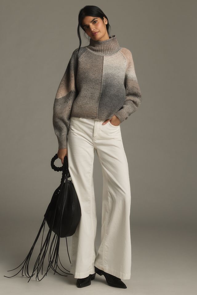 By Anthropologie Oversized Popover Drawstring Hem Turtleneck Sweater ...