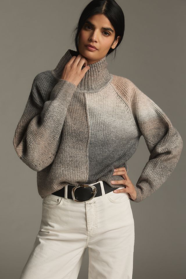 By Anthropologie Oversized Popover Drawstring Hem Turtleneck Sweater ...