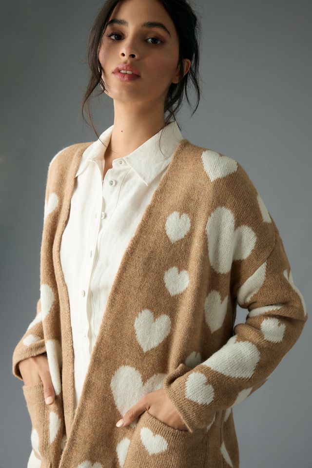 Maeve Hearts Cardigan Sweater | Anthropologie