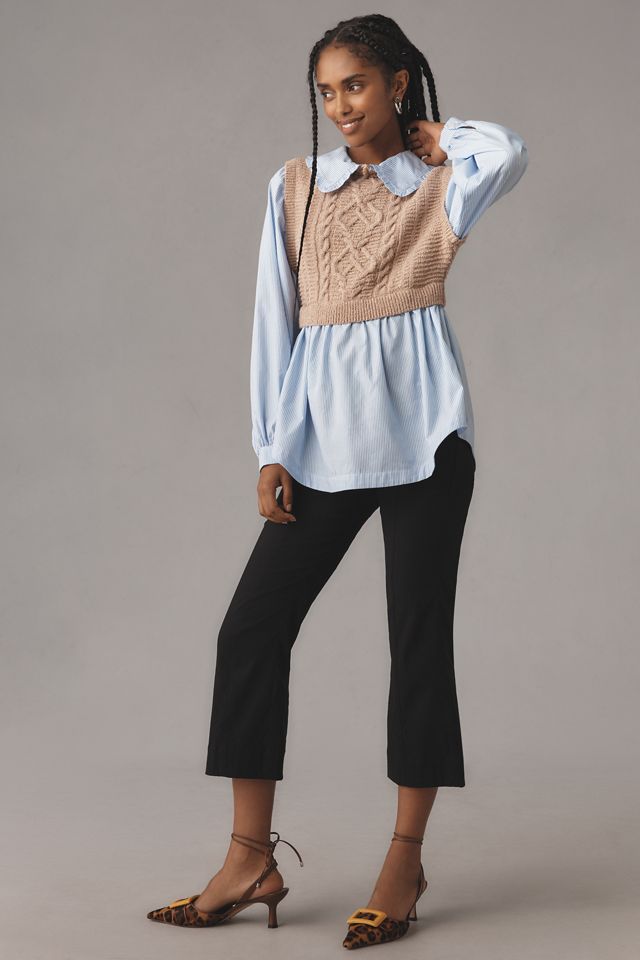 Maeve Collared Twofer Layered Sweater Vest | Anthropologie UK