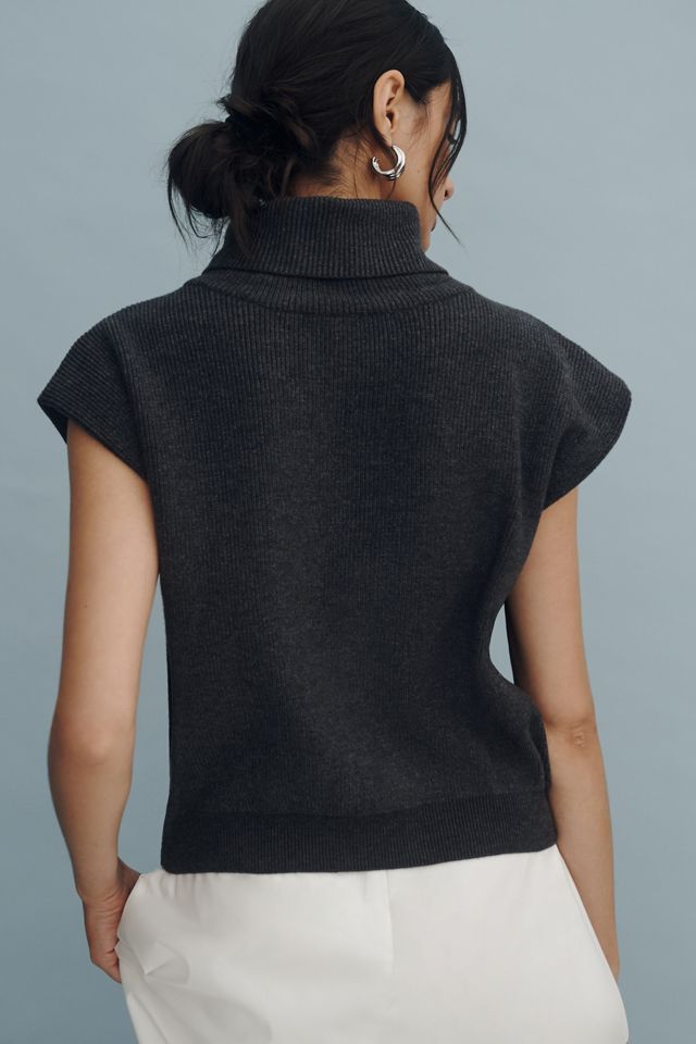 Maeve Mock-Neck Muscle Sweater Vest | Anthropologie