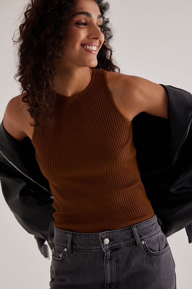 Sleeveless Rib Knit Vest Top | Anthropologie UK