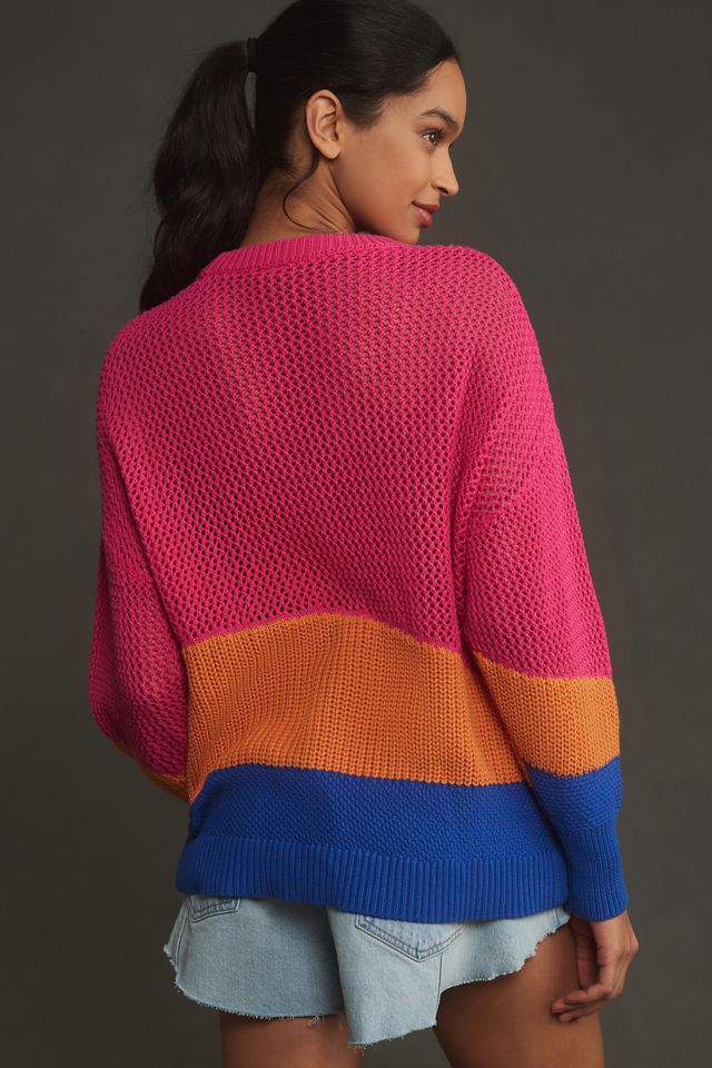 Farm Rio Landscape Open-Stitch Sweater | Anthropologie