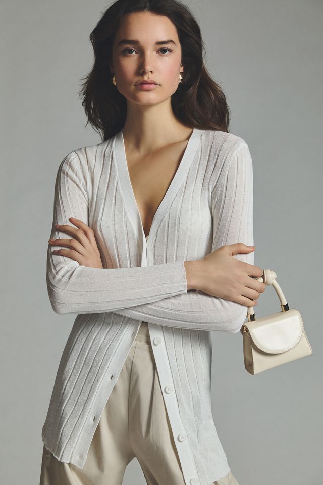 Sophie Rue Slim Ribbed Cardigan Sweater | Anthropologie